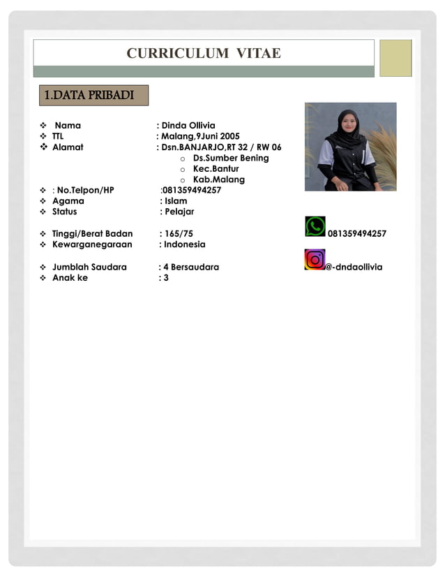 Dinda ollivia xmm1-10-Curriculum vitae | PDF
