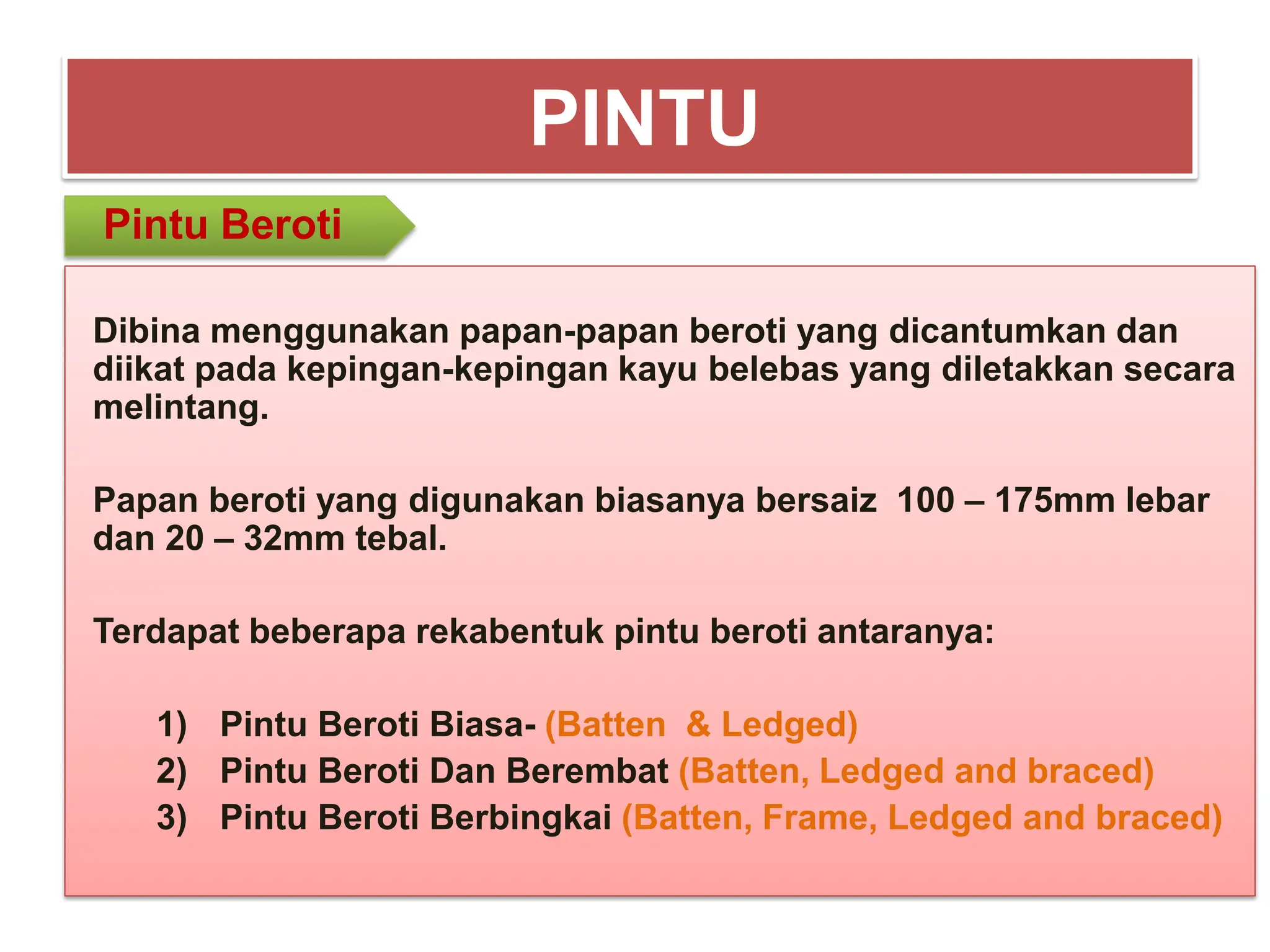 Pembinaan dinding, pintu, dan tingkap. Program sijil teknologi senibina ...