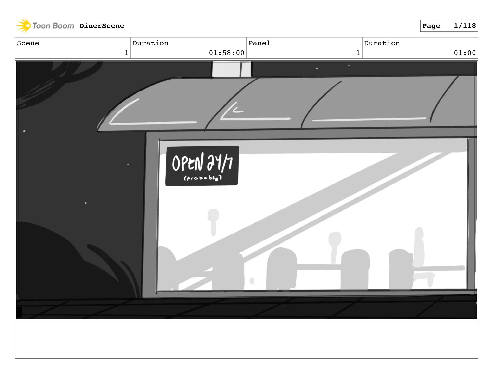Diner Scene Storyboard Example | PPT