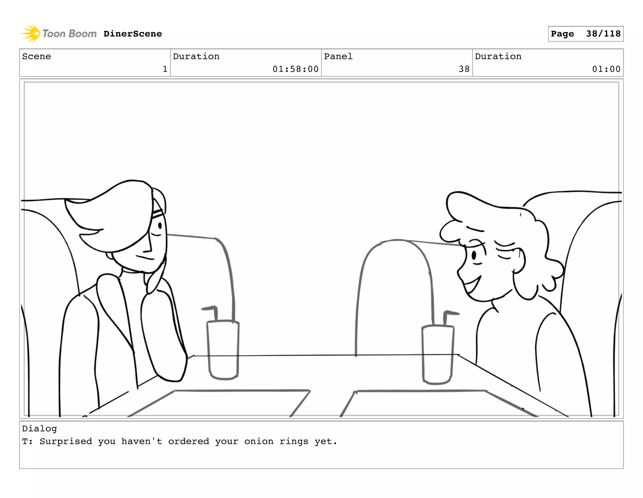 Diner Scene Storyboard Example | PPT