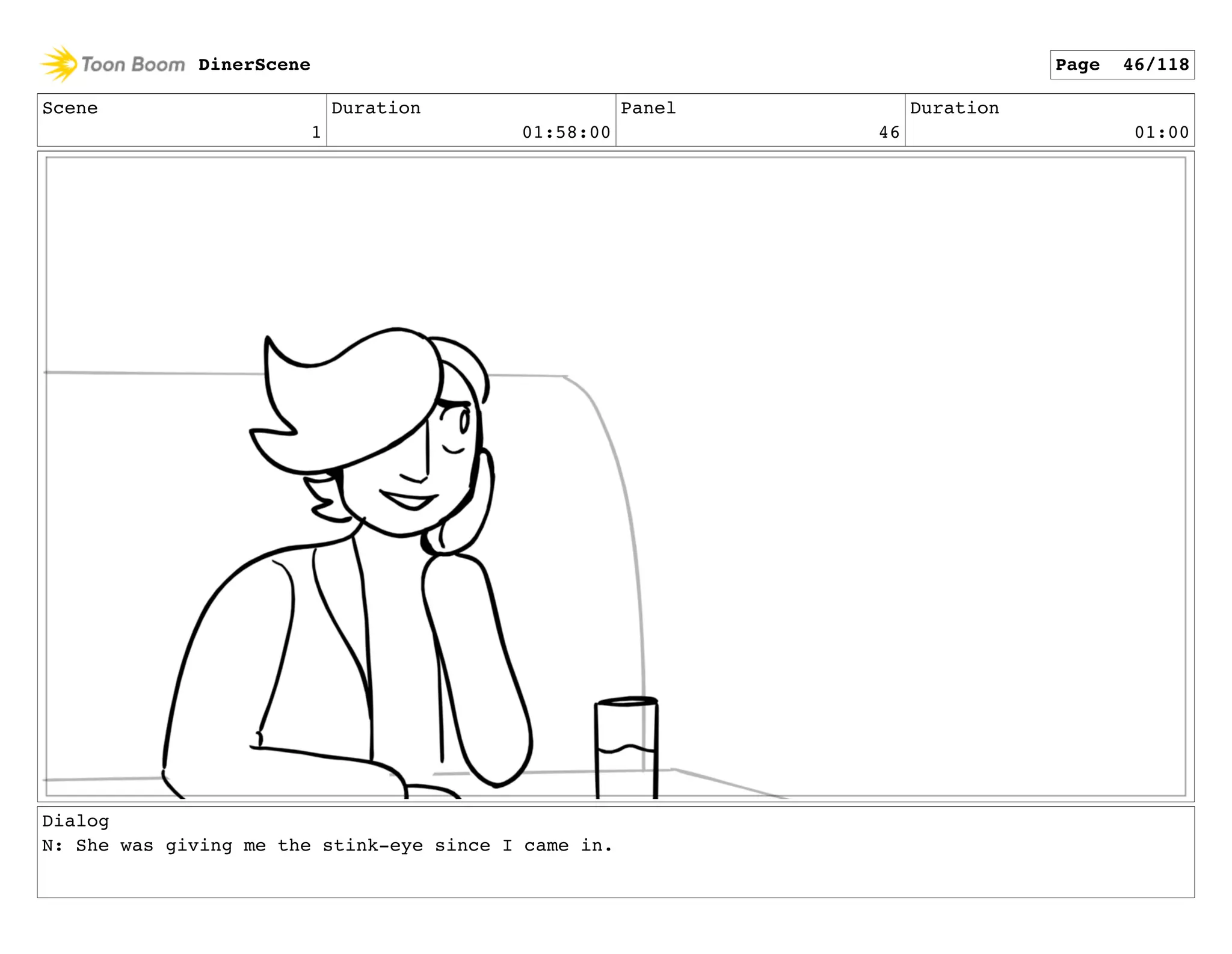 Diner Scene Storyboard Example | PPT