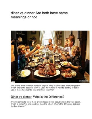 diner vs dinner | PDF