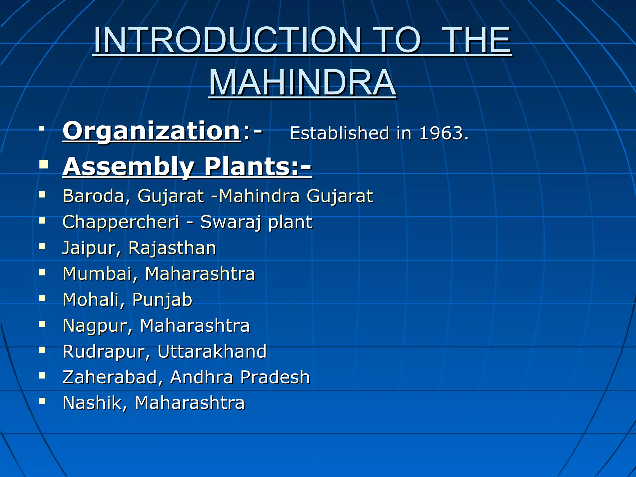 project report on mahindra tractors.... | PPT