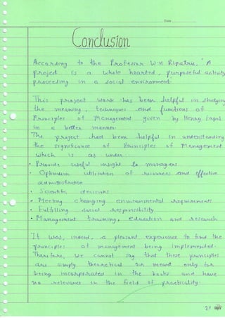 CBSE Business Studies Class XII Principles of Management Project | PDF