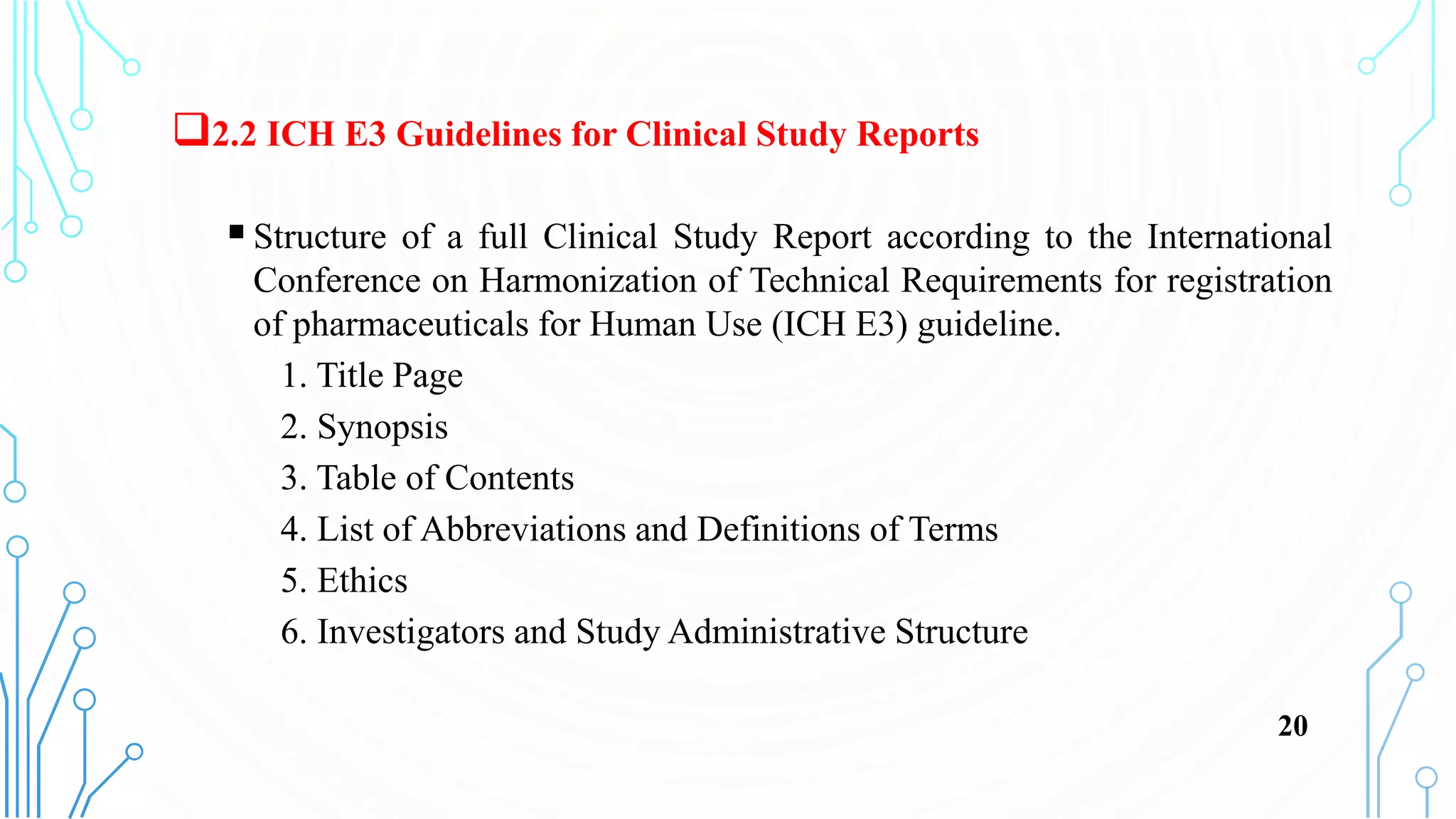 Guidelines for Preparation of Documents, Clinical Study Report Clinical ...