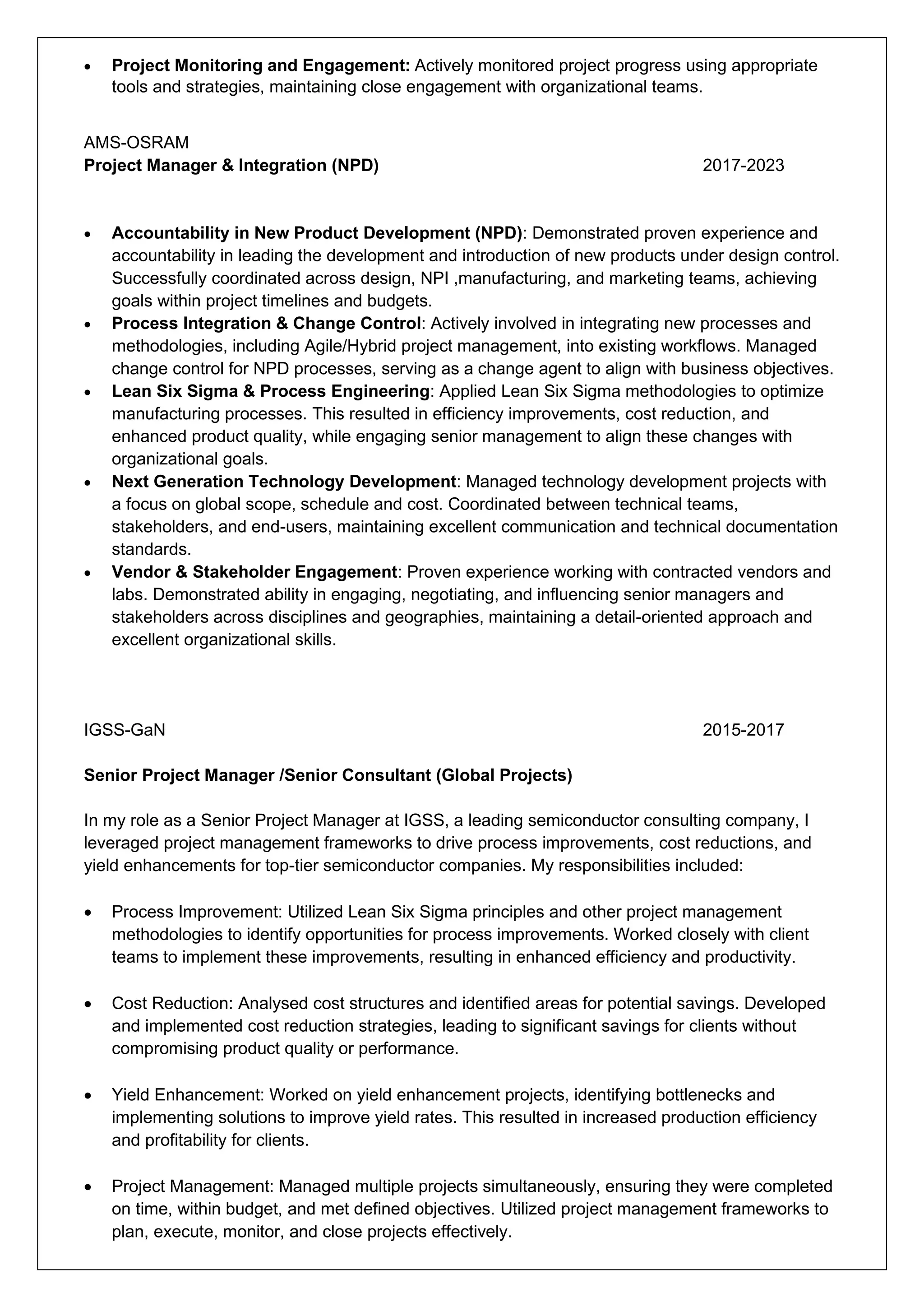 Dinesh Kumar: Experienced Medical Device Project Manager Resume | PDF