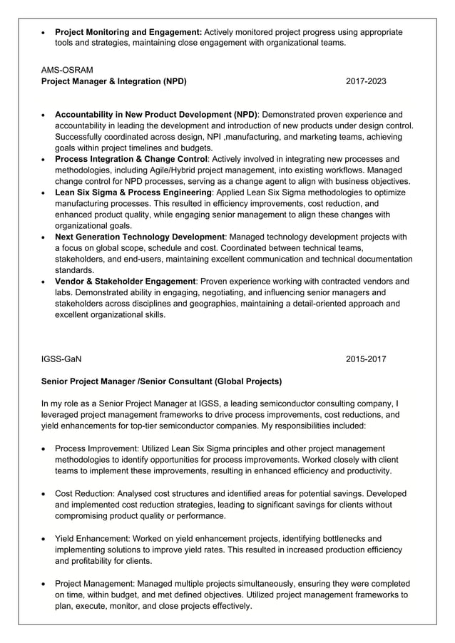 Dinesh Kumar: Experienced Medical Device Project Manager Resume | PDF ...