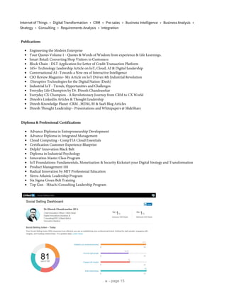 Dr Dinesh Chandrasekar LinkedIn Profile May 2020 | PDF