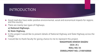 National Highway and State highway | PPTX