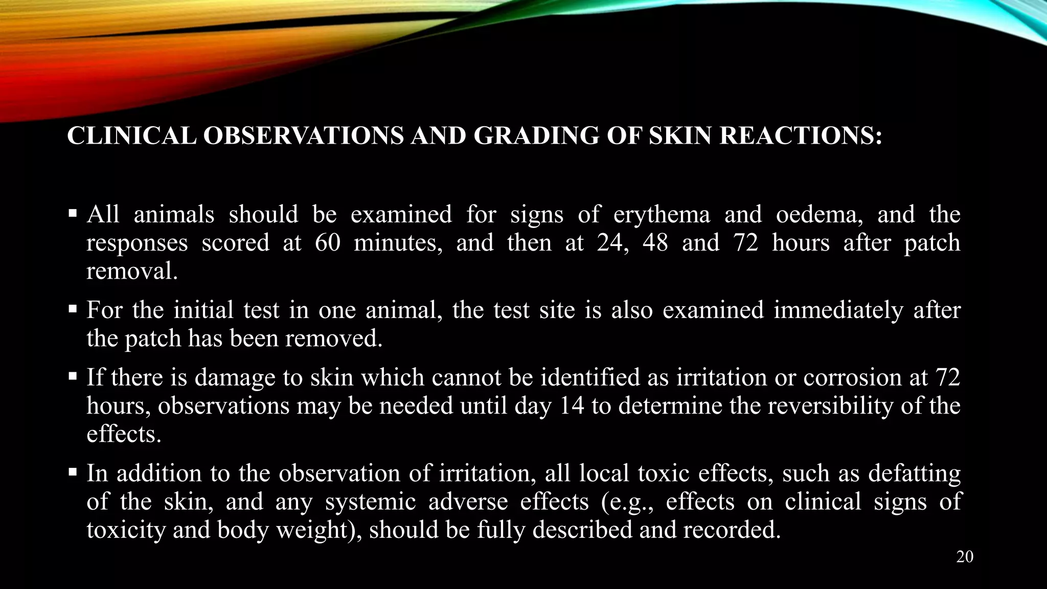 Dermal Irritation and Dermal Toxicity Studies | PPTX