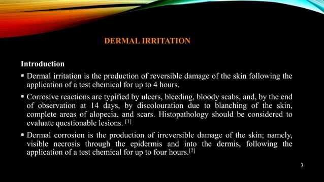 Dermal Irritation and Dermal Toxicity Studies | PPTX