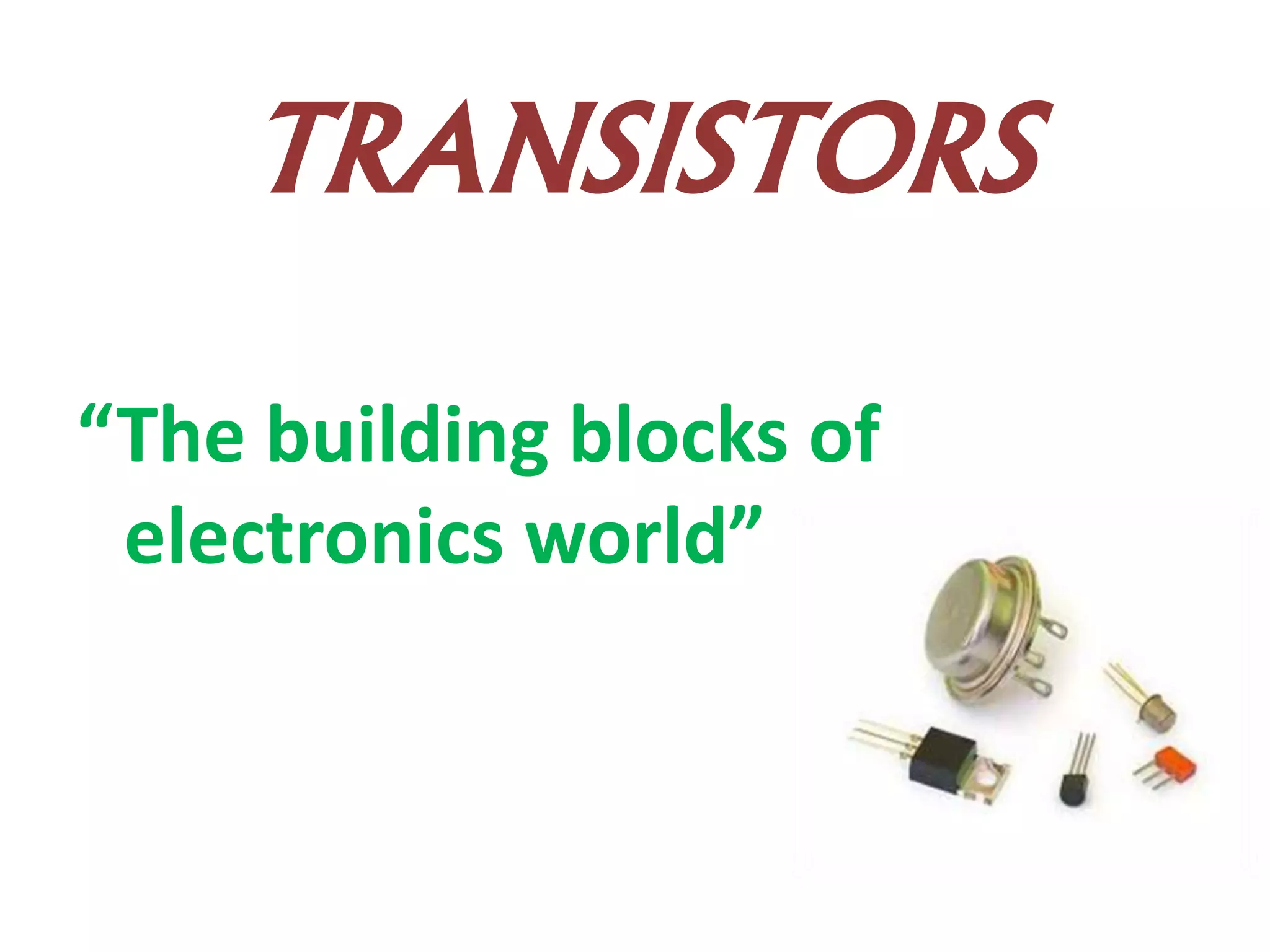 Basic Fundamental Of Transistors by D-Sarda | PPT