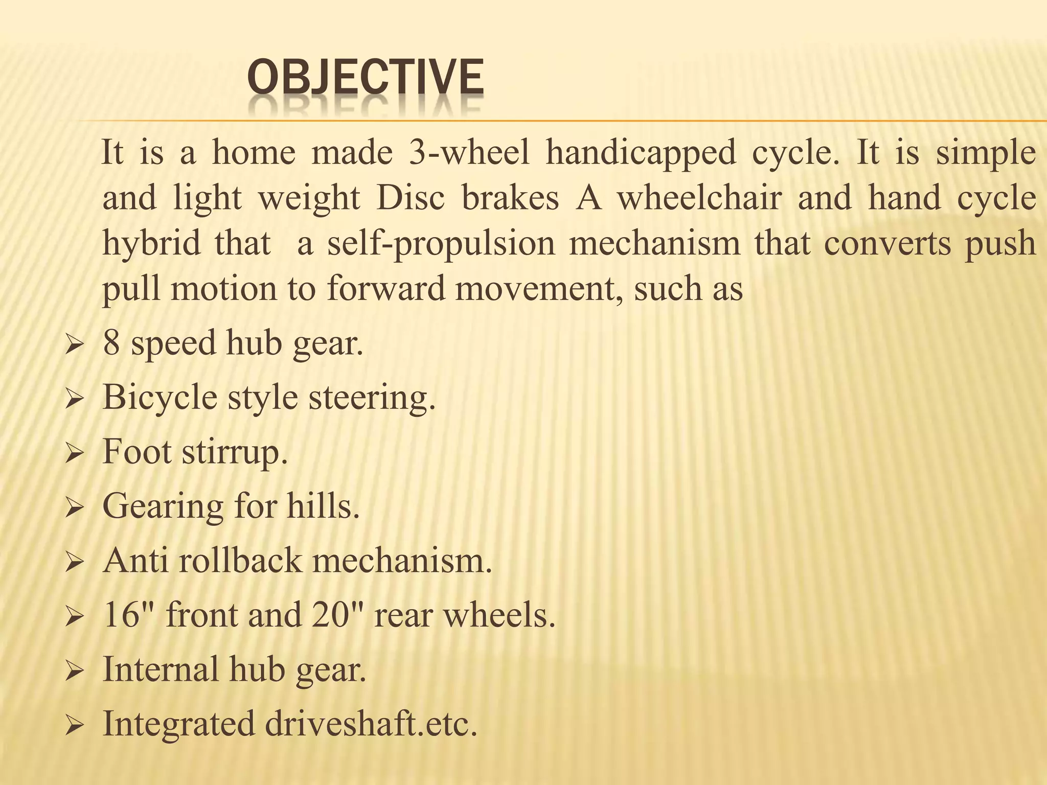 3-wheel handicap cycle | PPTX