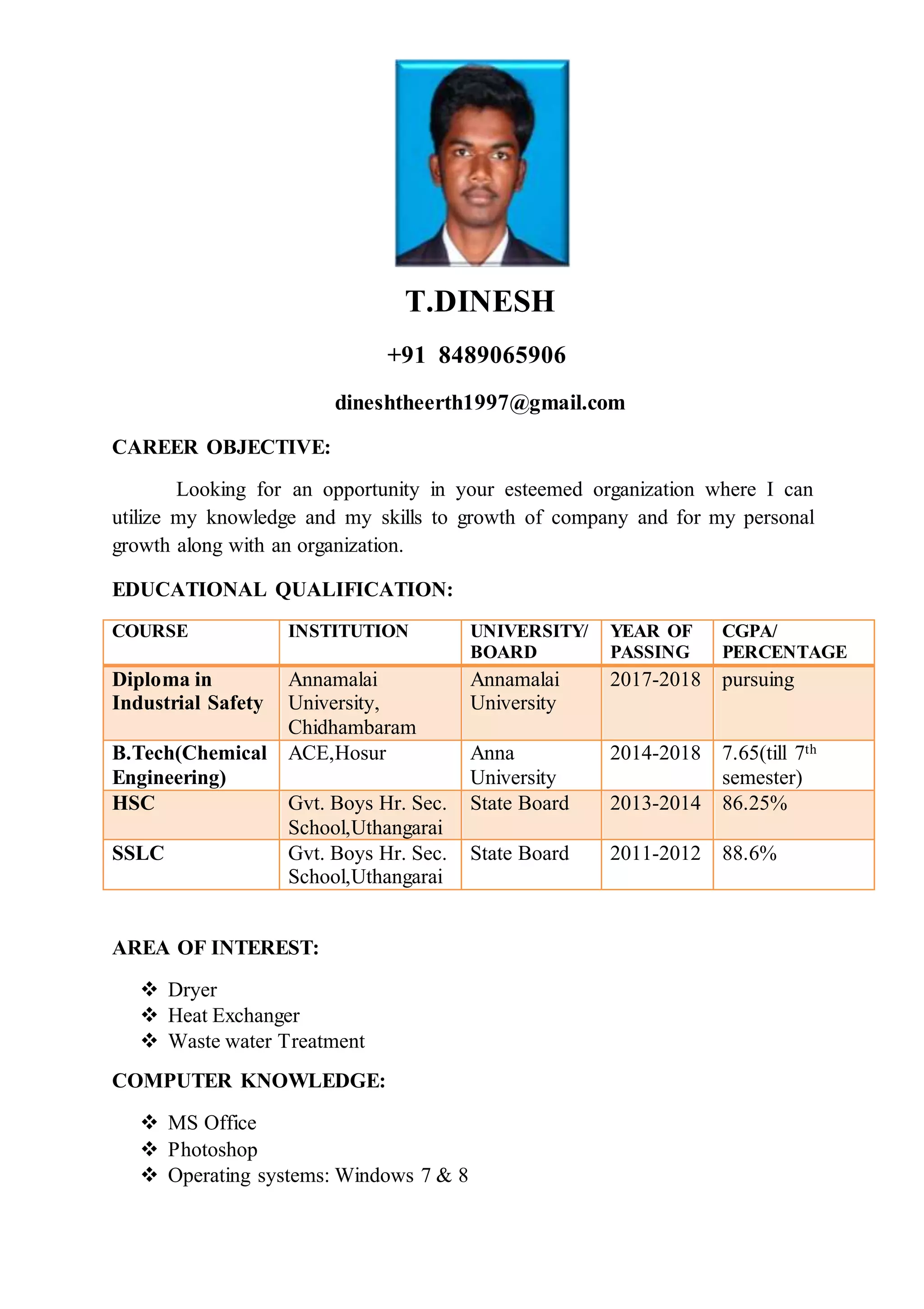 Dinesh Theerthamalai | PDF