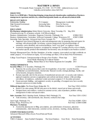 # Dines mkt sales resume | PDF