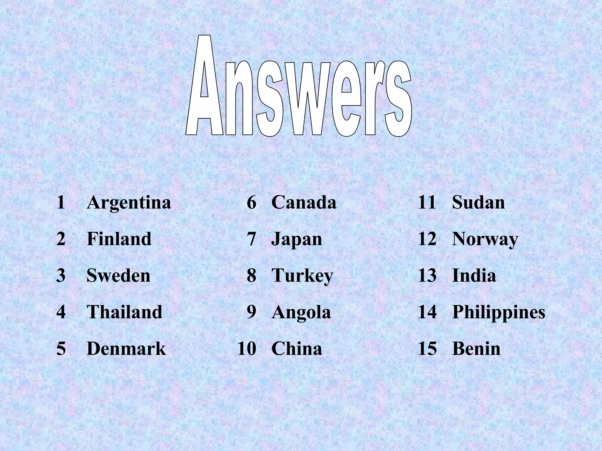 Dingbats (Countries) | PPT
