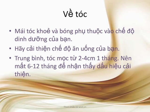 Dinh dưỡng cho mái tóc khoẻ | PPTX