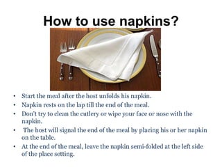 Dining etiquette-ppt | PPTX