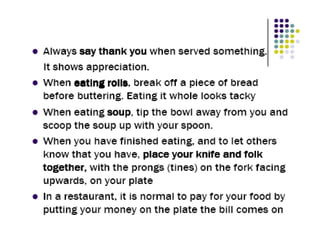 Dining Etiquette | PPTX