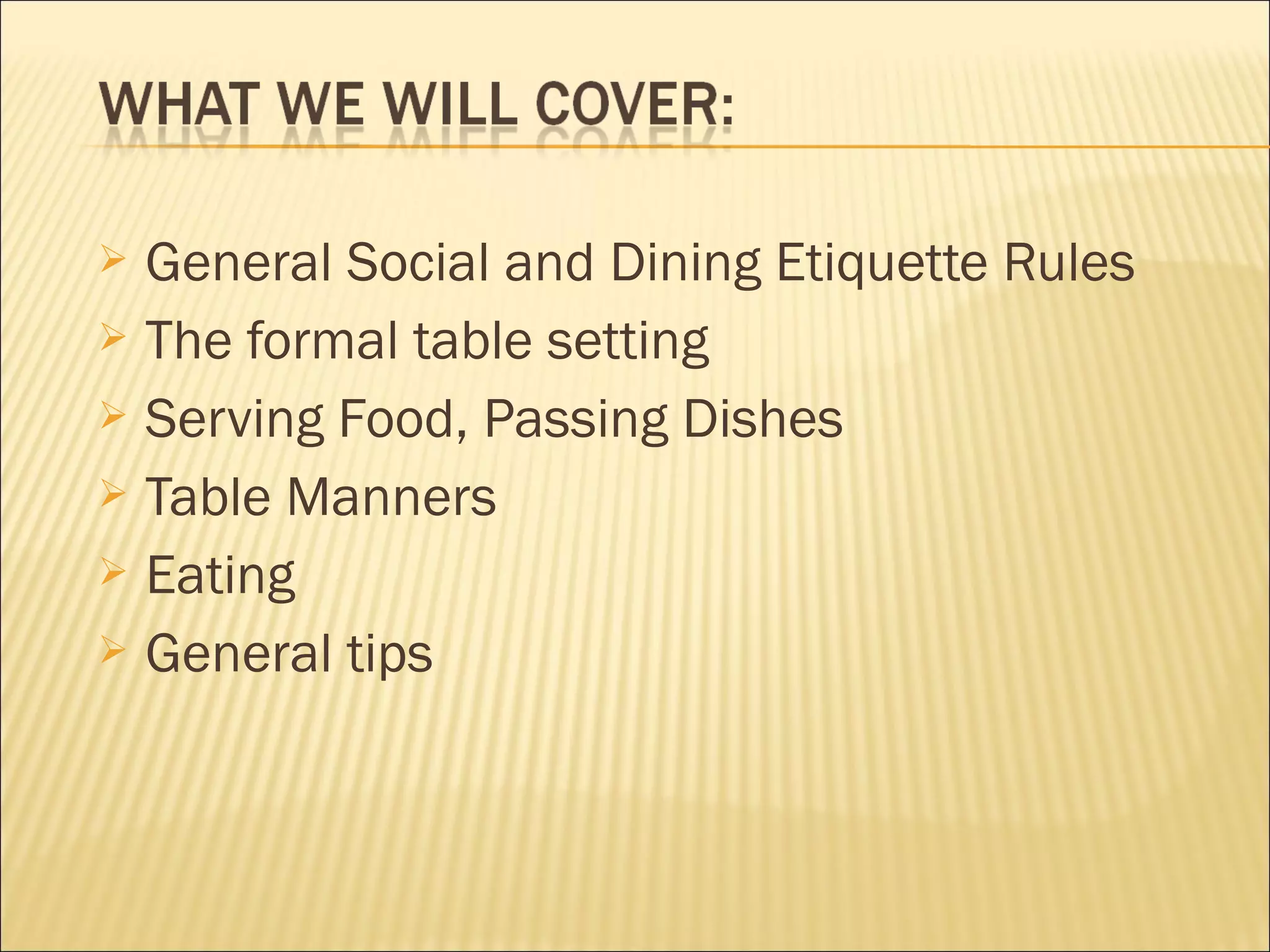 Dining etiquette | PPT