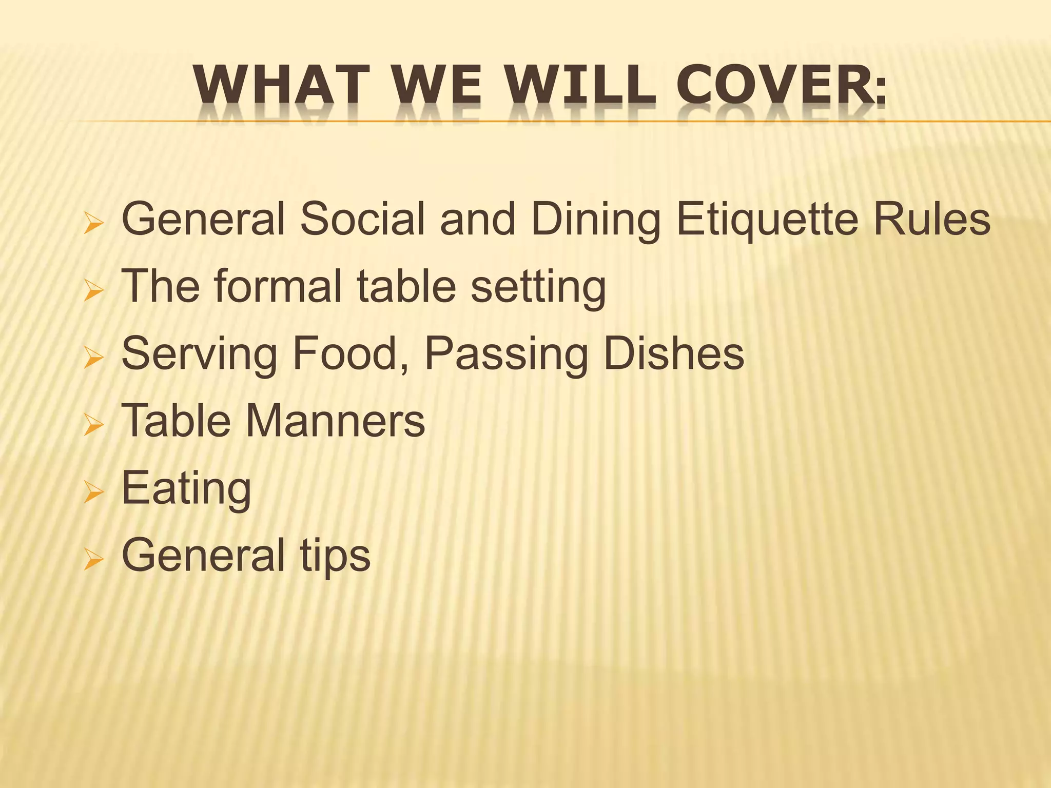 Dining etiquette | PPTX