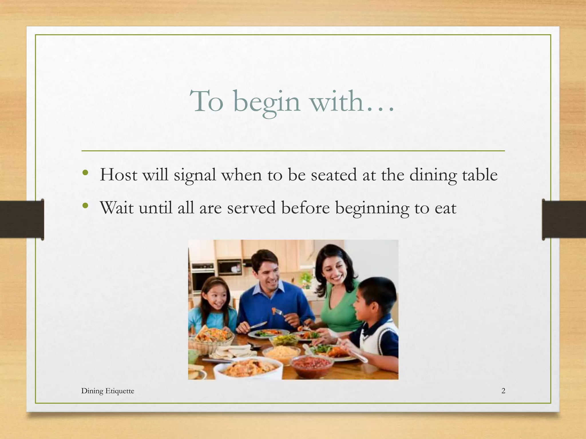 Dining etiquette | PPTX