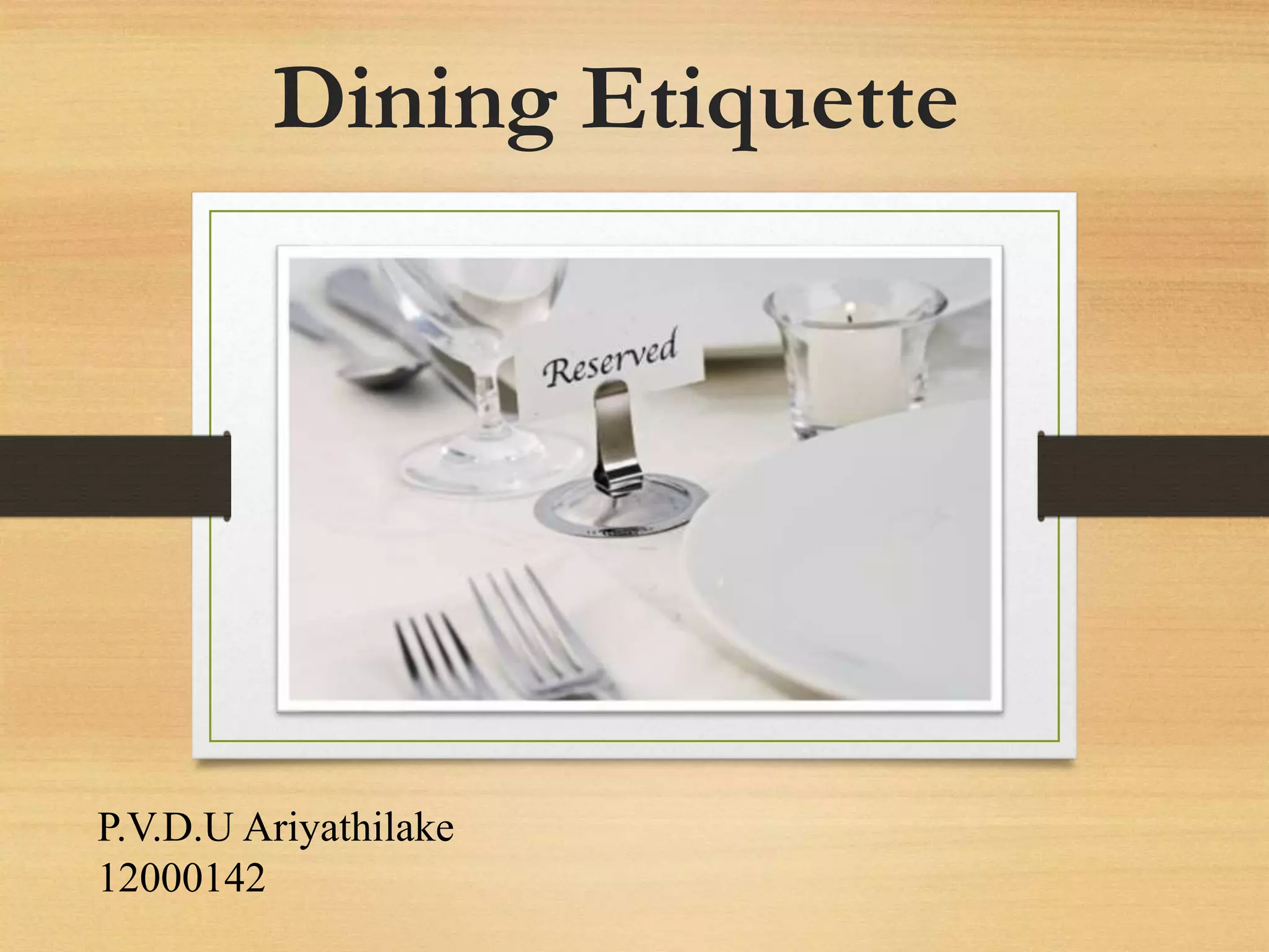 Dining etiquette | PPT