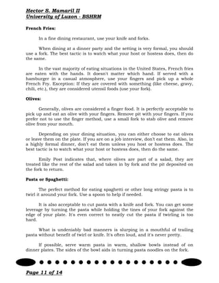 Dining etiquette guide | PDF