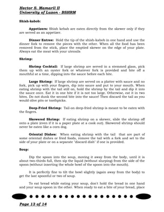 Dining etiquette guide | PDF