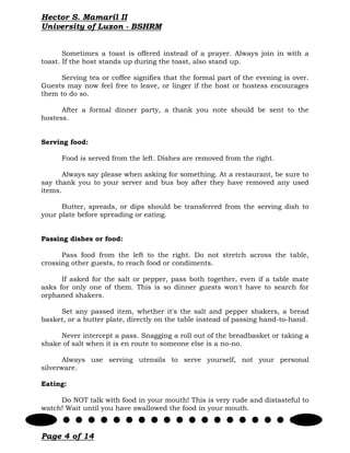 Dining etiquette guide | PDF