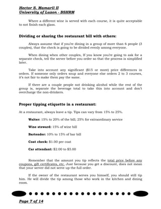 Dining etiquette guide | PDF