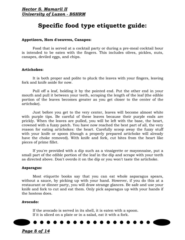 Dining etiquette guide | PDF