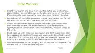 Dining etiquette | PPTX