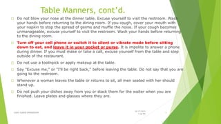 Dining etiquette | PPTX