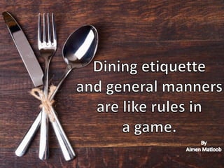 Formal dining etiquette | PDF
