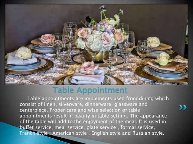 Dining room preparation | PPTX