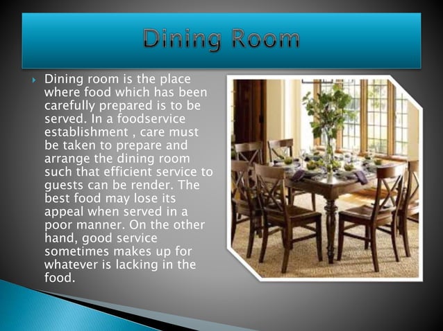 Dining room preparation | PPTX