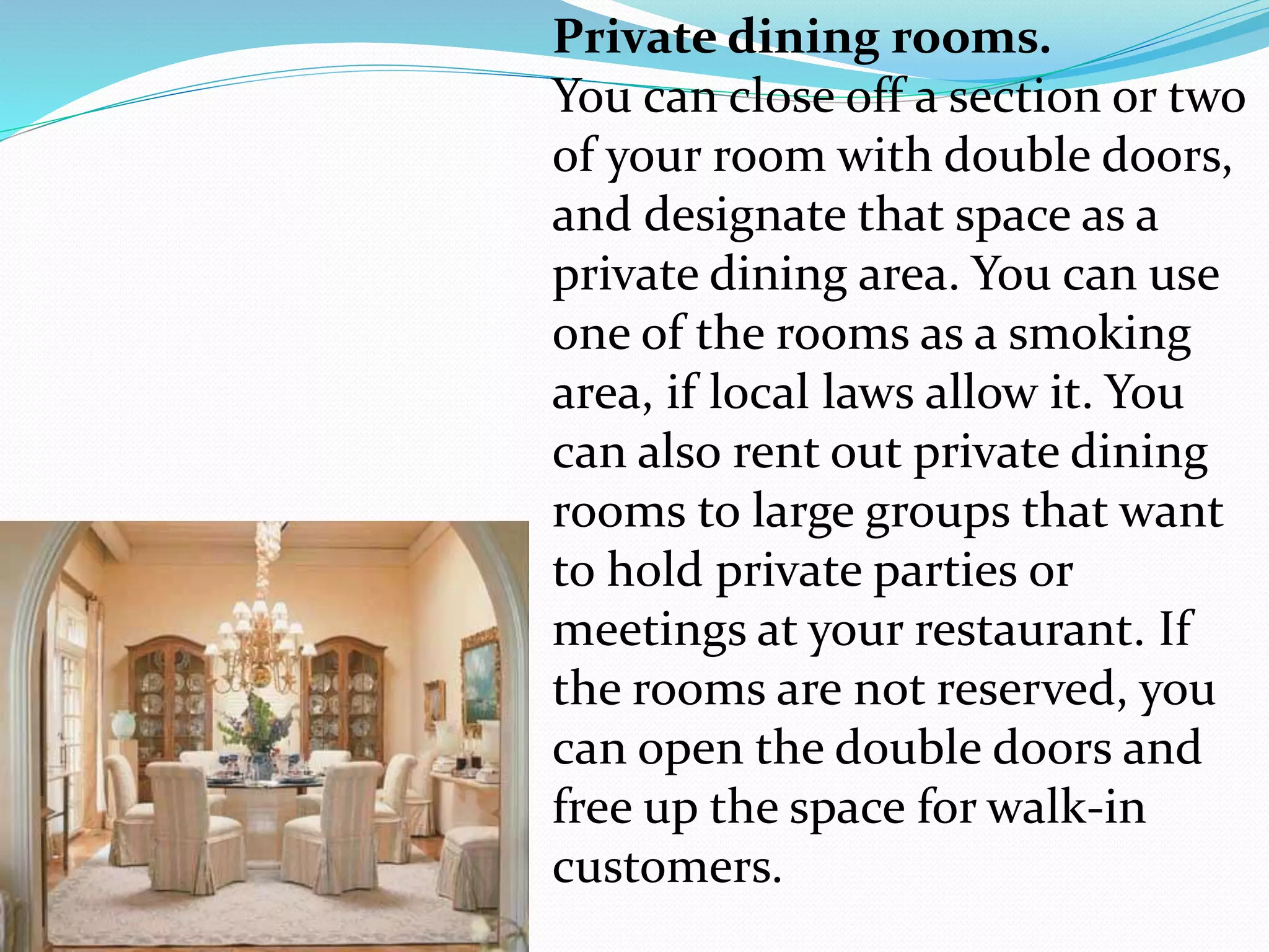 Dining room layout | PPTX