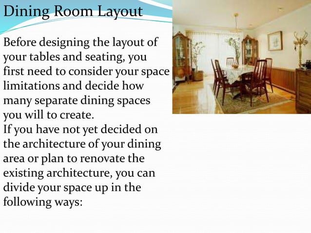 Dining room layout | PPTX