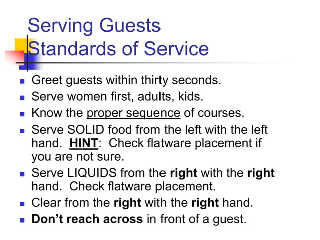 Dining room service | PPT