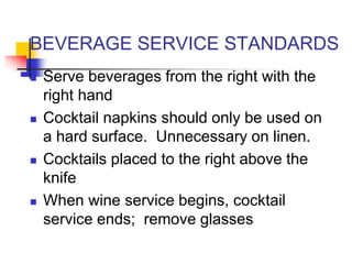 Dining Room Service Standards