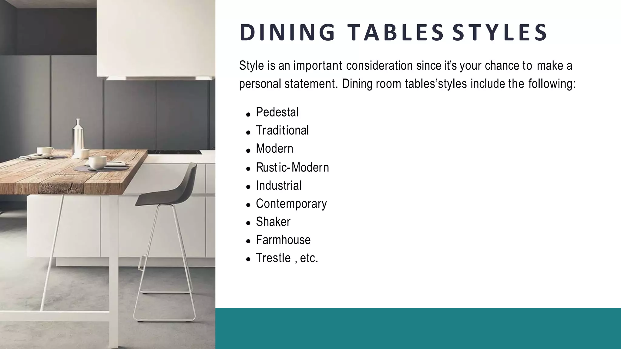 A GUIDE ON DINING ROOM TABLE MATERIALS, SHAPES AND STYLES | PPT