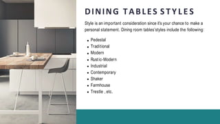 A GUIDE ON DINING ROOM TABLE MATERIALS, SHAPES AND STYLES | PPT