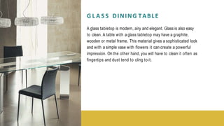 A GUIDE ON DINING ROOM TABLE MATERIALS, SHAPES AND STYLES | PPT