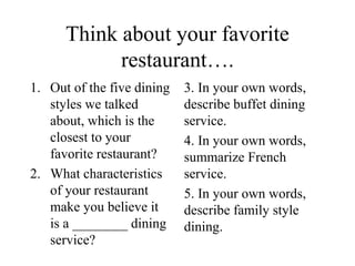 DiningServiceStyles.ppt