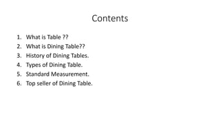 Dining table | PPTX
