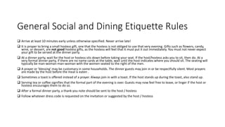 Dining table etiquettes | PPT
