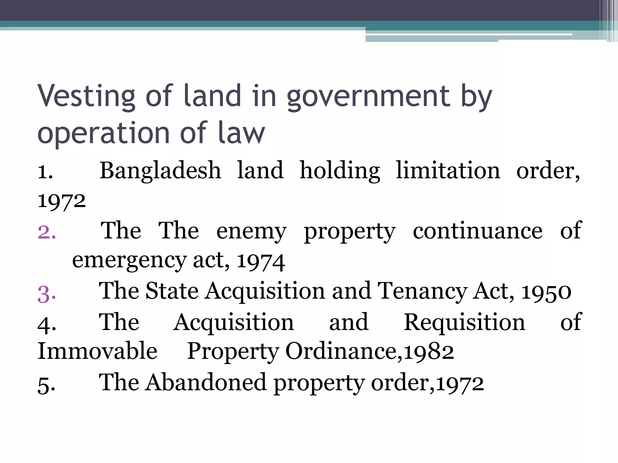 settlement of khas land | PPTX