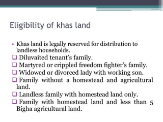 settlement of khas land | PPTX