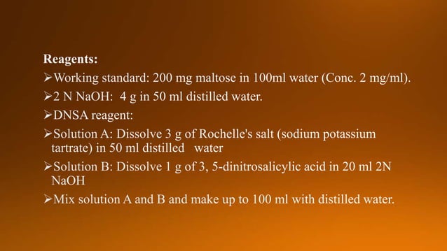 Dinitro salicylic acid (DNSA) method | PPTX | Chemistry | Science